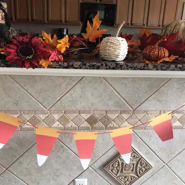 Candy Corn Banner: Candy Corn Decorations, Halloween Garland, Halloween ...