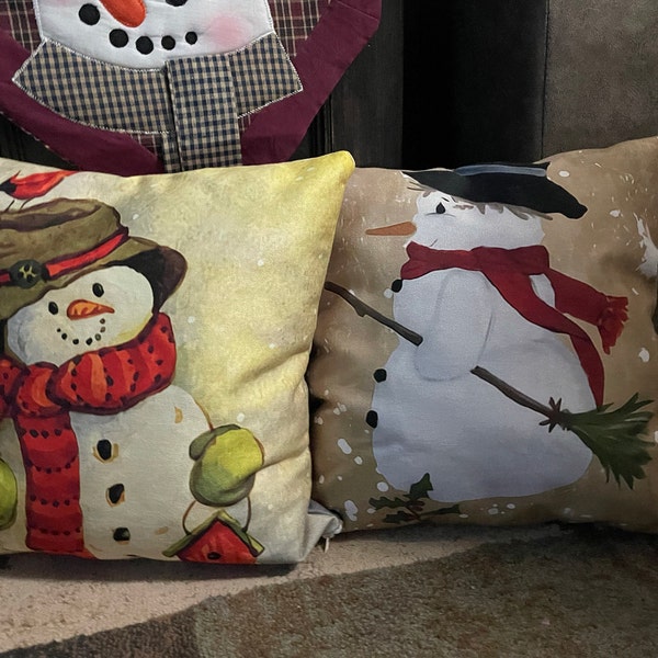 Winter Trend Pillow Cover|cute Snowman Decor|winter Throw Pillow Case ...