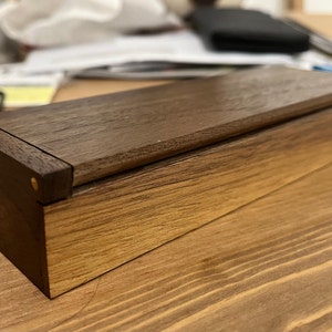 Handmade Solid Walnut Sliding Lid Box - Etsy