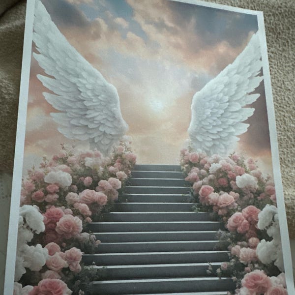 Floral Angel Wings Heaven Background, in Loving Memory PNG, Memorial ...