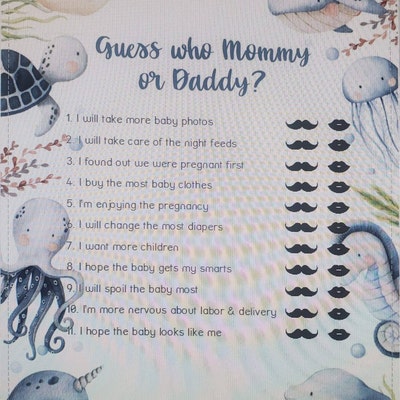 Under the Sea Baby Shower Games, Ocean Baby Shower Game Pack, Nautical ...