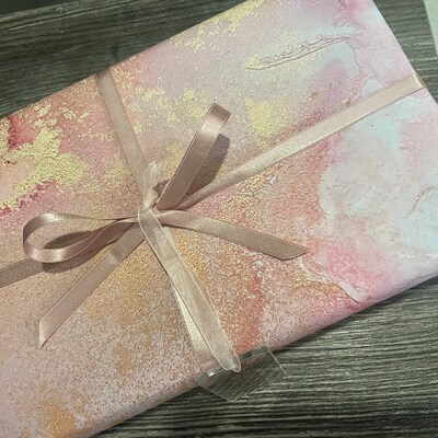 A2 Rainbow Stripe Wrapping Paper / Alcohol Ink Artwork / Stationery ...