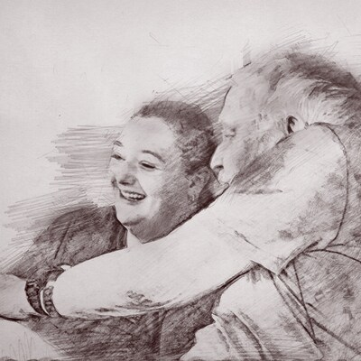 Family Portrait, Portrait From Photo, Rough Sketch, Rustic, Family ...