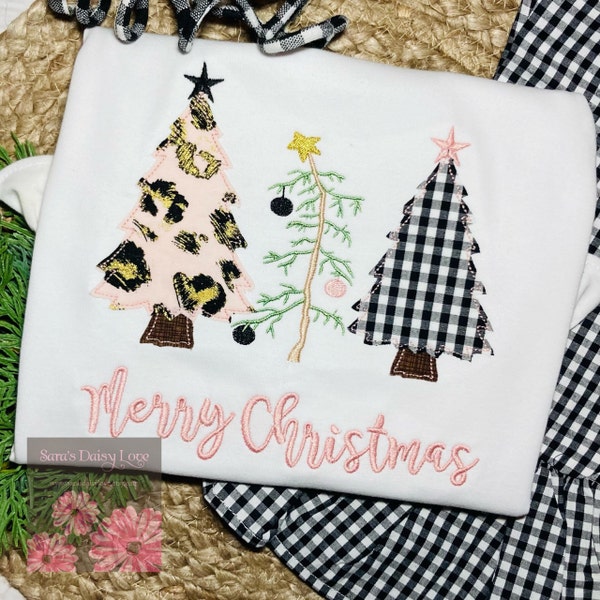 Raggedy Christmas Tree Trio Applique Design ~ 2 Applique Trees 1 C ...