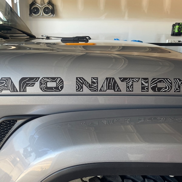 Custom Topographical Map Lettering Sticker Decal for Hood With an ...