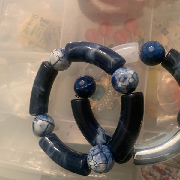 Summer Acrylic Stackable Bracelets Pool Swim Vacation Jewelry Tube ...