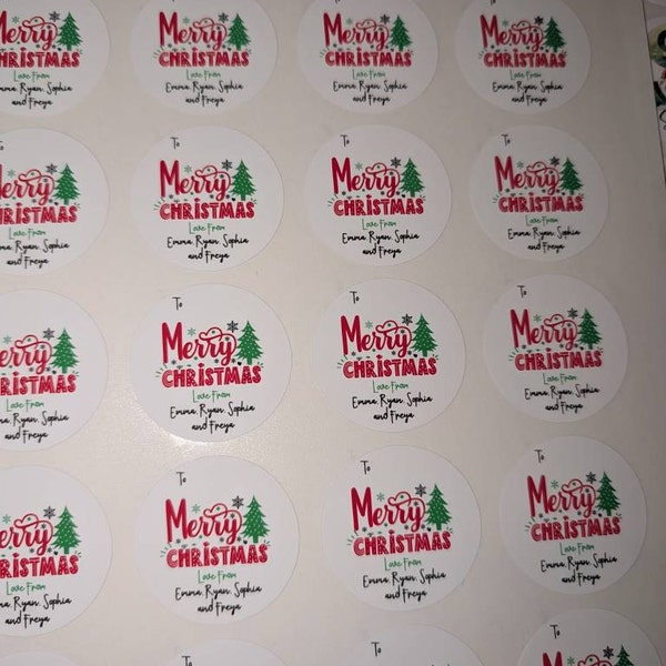 Personalised Christmas Stickers, Name Stickers, Christmas Labels ...