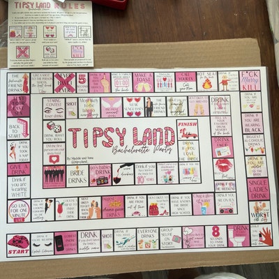 Tipsy Land Bachelorette Party Game, Girls Night Out, Party Drinking Board Game, Bridesmaid Gift ...