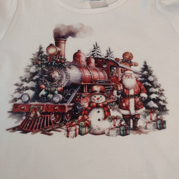 Red Christmas Train Sublimation Design, PNG, 1st Christmas T Shirt ...