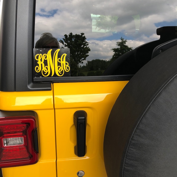 Custom Monogram Car Window Decal - Vine Font - Personalized Initials ...