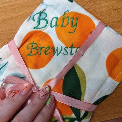 Baby Swaddle Muslin / Large Personalised Muslin / Swaddle Wrap - Etsy