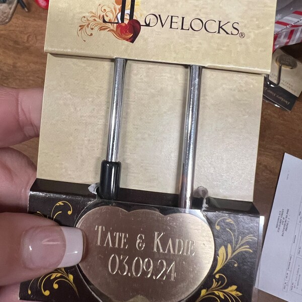 Lovelocks Solid Brass Love Lock Double Heart Padlock, Wedding Lock ...