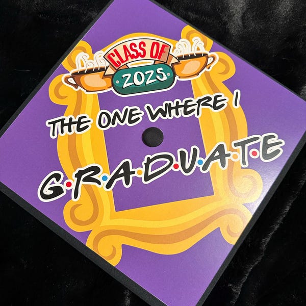Custom Grad Cap Topper Four Years Later Funny Cartoon Graduation - Etsy