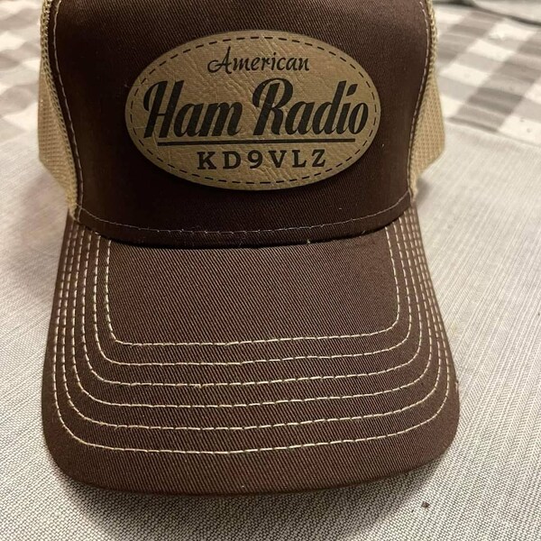 American Ham Radio Leather-look Patch Hat With Callsign - Etsy