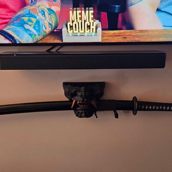 Oni Mask Katana Wall Mount - Etsy