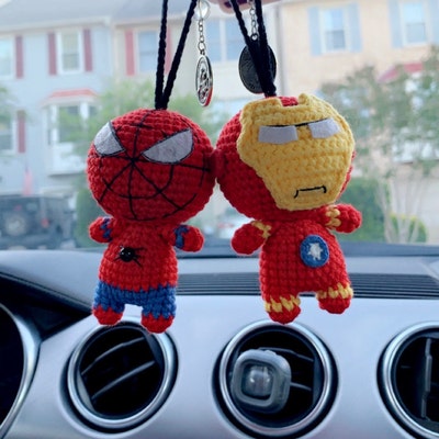 Superhero Marvel Theme Car Ornament, Spiderman Hanging Pedant, Car ...