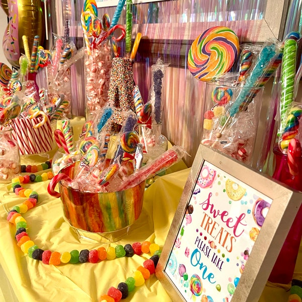 Candy Favor Sign Lollipop Donut Girl Sweet Shop Favors Birthday Decor ...