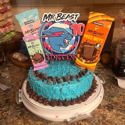 Mr.beast Cake Topper, Mr.beast Birthday, Mrbeast Cake Topper, - Etsy