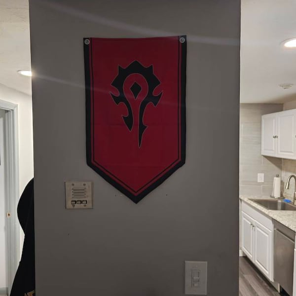 Horde Banner || Orgrimmar Flag | Wow Wall Decor | Gift for Gamer | Game ...