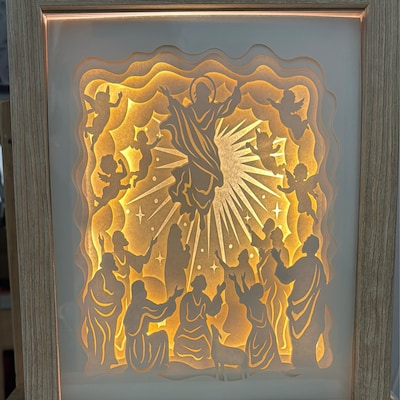 Jesus 8 Paper Cut Light Box Template, 3D Shadow Box SVG Files, Shadow ...