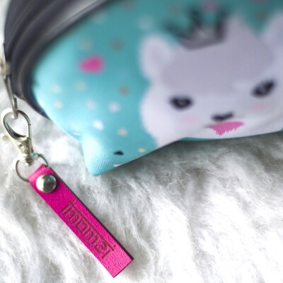 Set of 5 Personalized Zipper Name Tag Charms With Snap Hook for School ...