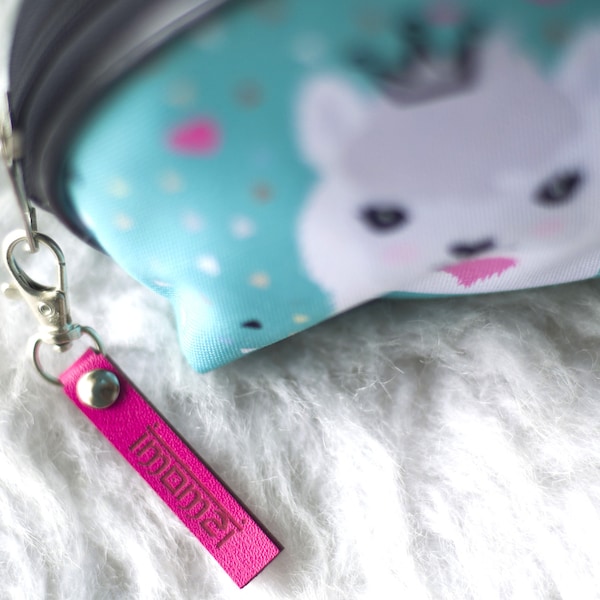 Set of 5 - Personalized Zipper Name Tag Charms With Snap Hook for ...