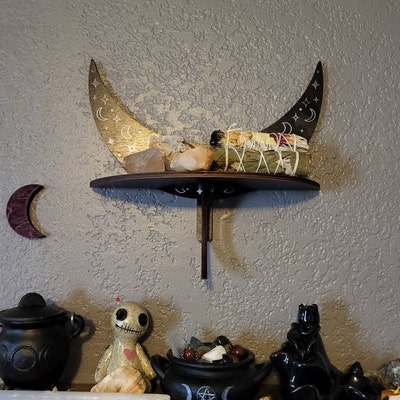 Witch Shelf, Wiccan Shelf, Wiccan Decor, Altar Shelf, Celestial 3moon ...