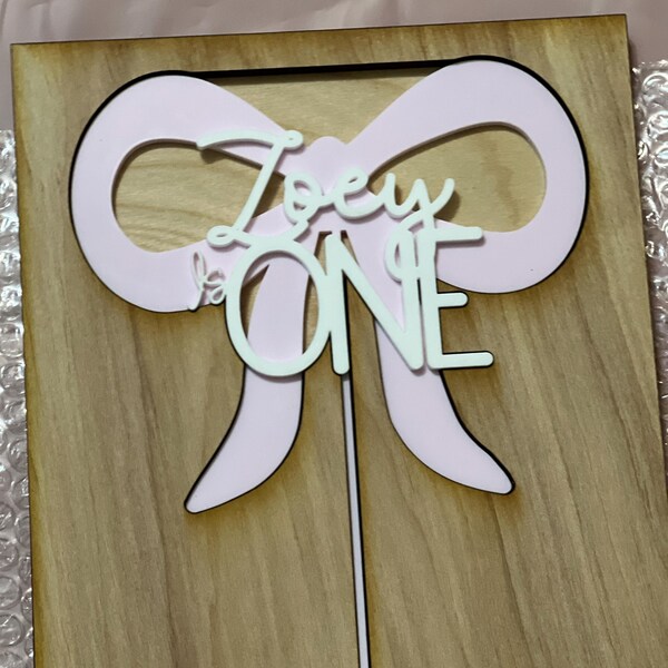 Bow Cake Topper | Pink Bow Coquette Cake Topper • ONE TWO THREE Cake ...