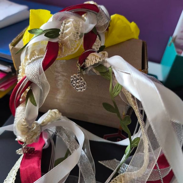 Handfasting Cord. Celtic Cord Handfasting With Green Leaves. Pagan ...