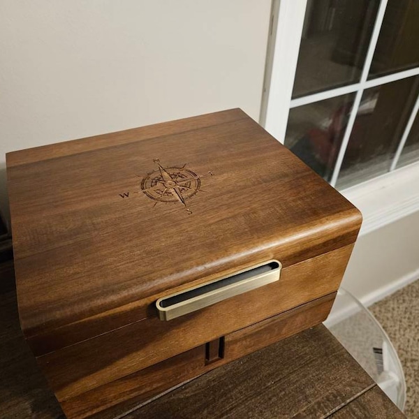 Personalized Watch Box for Men 8 Divider Slots Engraved Wooden Men ...