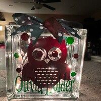 Girls Customized/personalized Lighted Glass Block Nightlight 6-inch ...