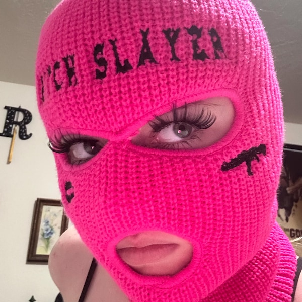 Princess Light Pink Ski Mask Pin 3 Hole Ski Mask Light Pink Mask Custom ...