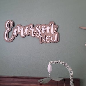 Personalized 3D Nursery Baby Name Sign Custom Wood Name Plaque ...
