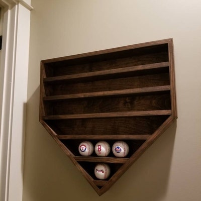 Large Baseball Display Shelf, Holds 20 Baseballs and 16 Championship ...