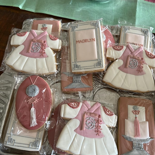 Modern Korean Dol Doljanchi Doljabi Hanbok Custom Cookie Set (boys ...