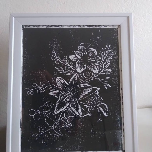 Handmade Linocut Print | Vintage Car on the Countryside - Etsy