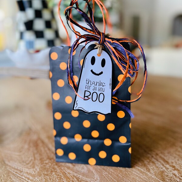 Printable - Thanks for All You BOO Ghost Gift Tags for Halloween ...
