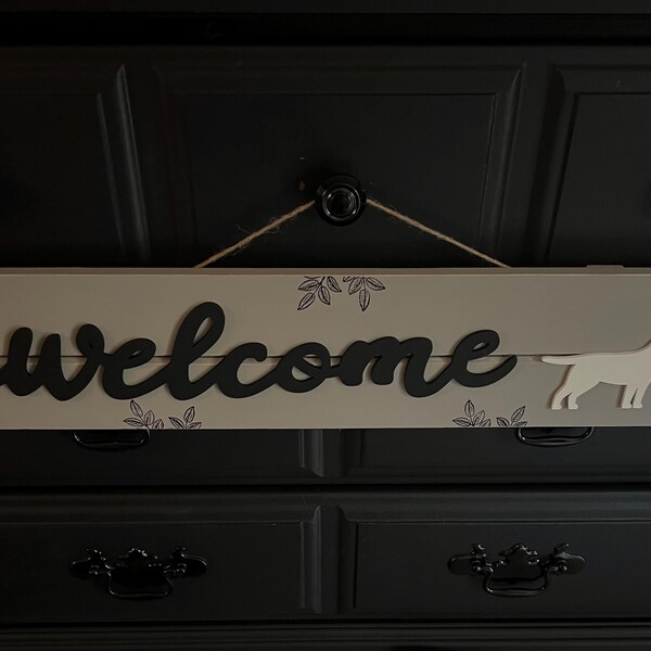 Labrador Retriever Welcome Sign Wood Berry Wreath English Lab Rustic ...