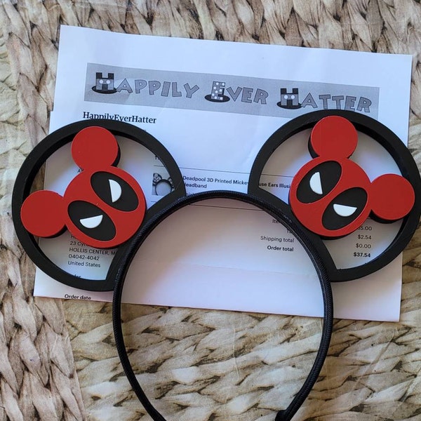 Deadpool 3D Printed Mickey Mouse Ears Illusionears Headband - Etsy