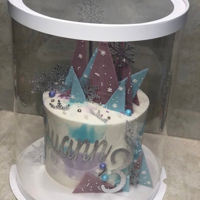 5 Sets Rose Gold Extra Tall Clear Cake Boxes 8.5 D X 17.5 H Tall Cake ...