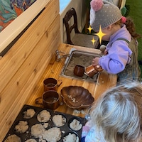 Centered Working Sink Mud Kitchen With Oven | Cedar Play Kitchen for ...