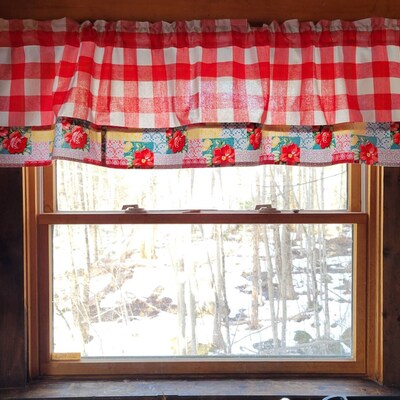 Cow Farm Valance Farmhouse Style Cow Theme Country Side Window Curtain ...