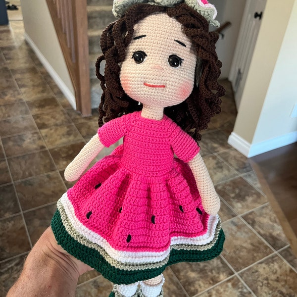 Amigurumi Doll Watermelon, Watermelon Doll, Amigurumi Princess Doll ...