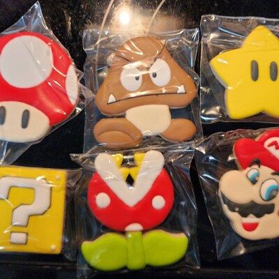 One Dozen of Mario Bros Cookies, Mario Bros Birthday, Mario Bros ...