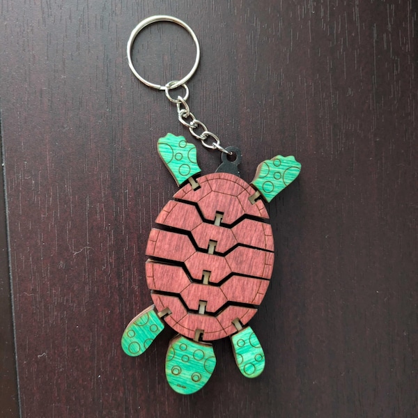 Laser Cut Flexible Turtle Keychain Design SVG, Movable Fidget Toy - Etsy