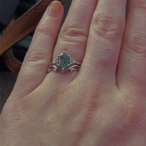 Twig Blue Sandstone Alexandrite Engagement Ring,sandstone Engagement ...