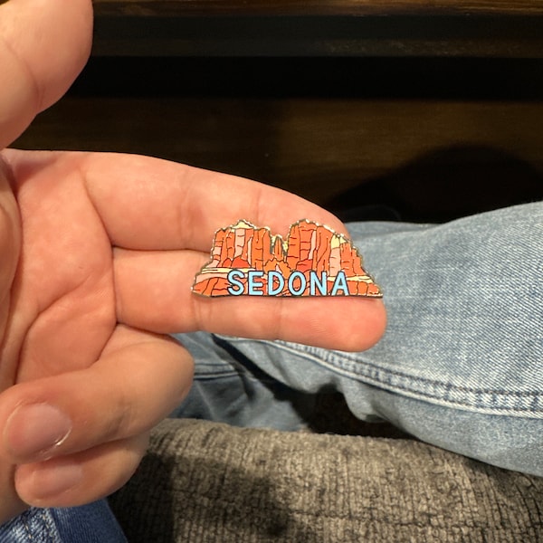 Sedona Arizona Enamel Pin, Cathedral Rock Pin, Single Hard Enamel Pin ...