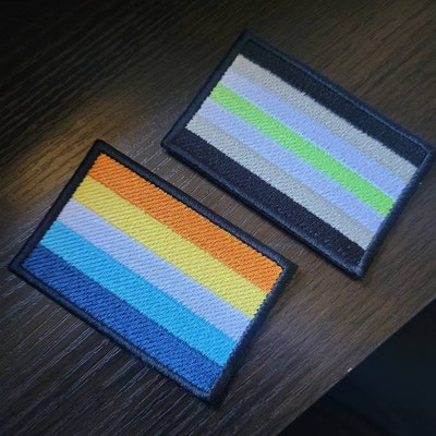 Progress Pride Flag Embroidered Patch LGBT Gay Queer Trans Hook and ...