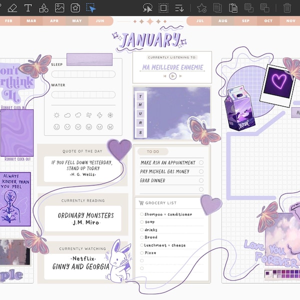 Pink Undated Digital Planner/ Goodnotes Planner/ Daily Digital Planner ...
