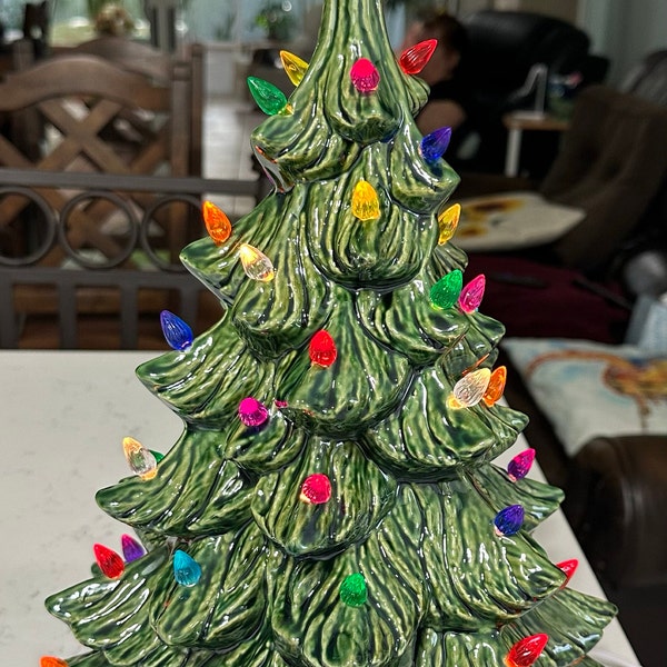 Ceramic Christmas Tree With Pointed Bulbs. Small Ceramic Christmas Tree ...